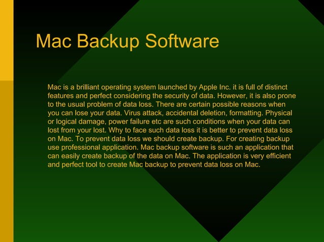 Mac backup software | PPT