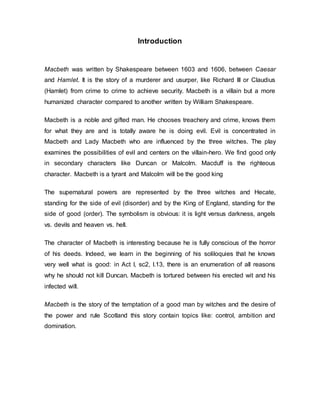 Macbeth report about the book | DOCX