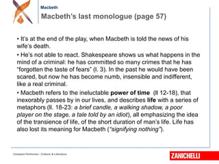 Zanichelli presentation about Macbeth William Shakespeare | PDF