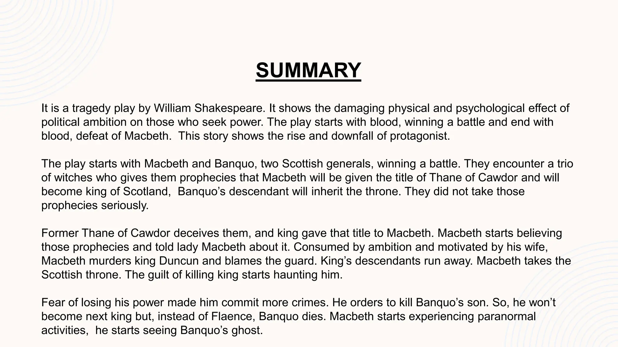 MACBETH, A TRAGEDY PLAY BY WILLIAM SHAKESPEARE | PPT