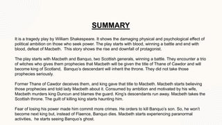 MACBETH, A TRAGEDY PLAY BY WILLIAM SHAKESPEARE | PPT