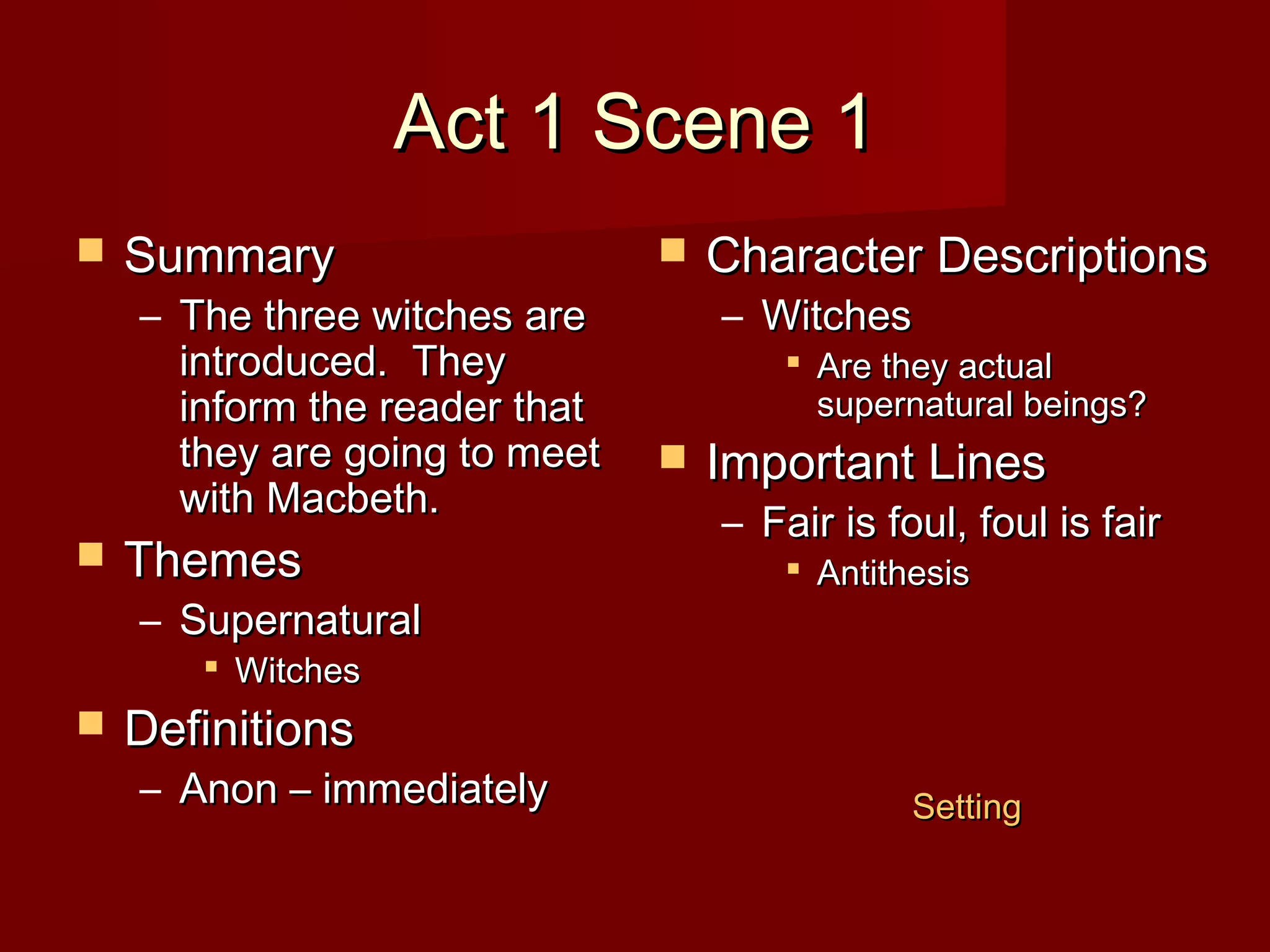 Macbeth act-1-notes- | PPT