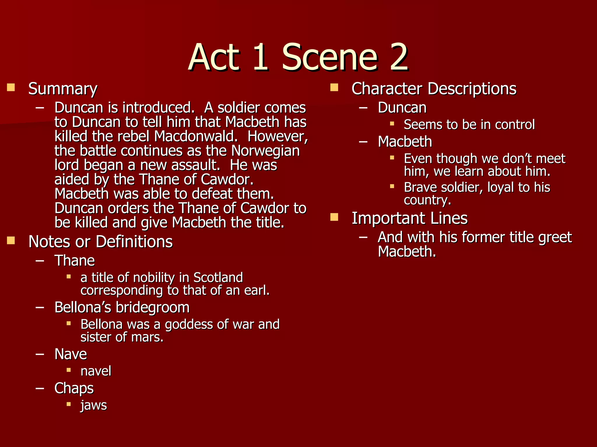 Macbeth Act 1 Notes | PPT