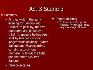 Macbeth Act 3 Notes | PPT