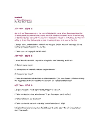 Macbeth Study Guide | DOC