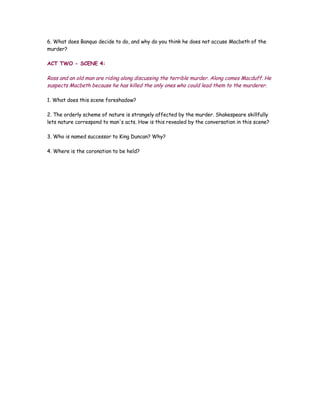 Macbeth Study Guide | DOC | Fantasy | Genres