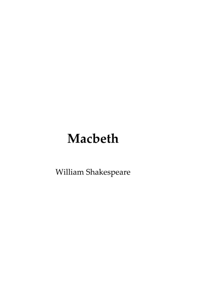 Macbeth william shakespeare | PDF