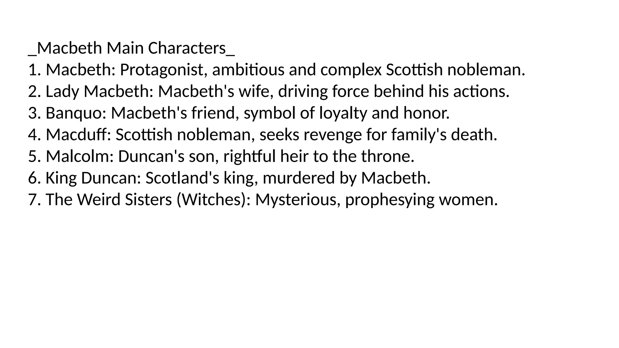 MACBETH plot character and theme for ISC class 11 and 12 | PPTX