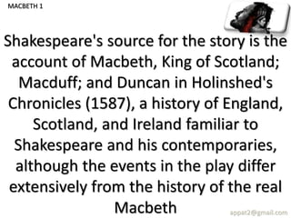 Macbeth 1 William Shakespeare | PPTX