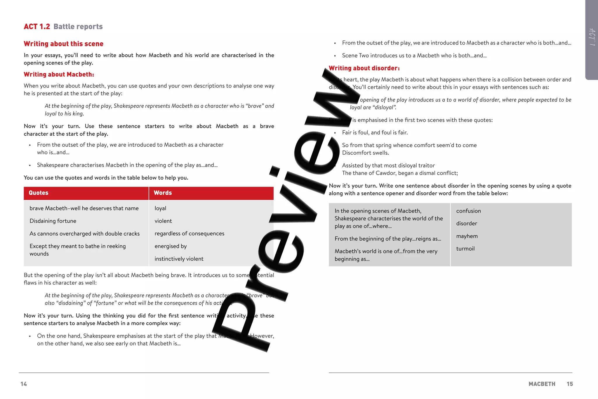 Macbeth act 1 & 2 preview | PDF