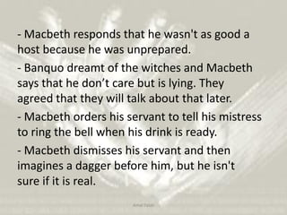 Macbeth act 2 scene 1&2 by amal | PDF