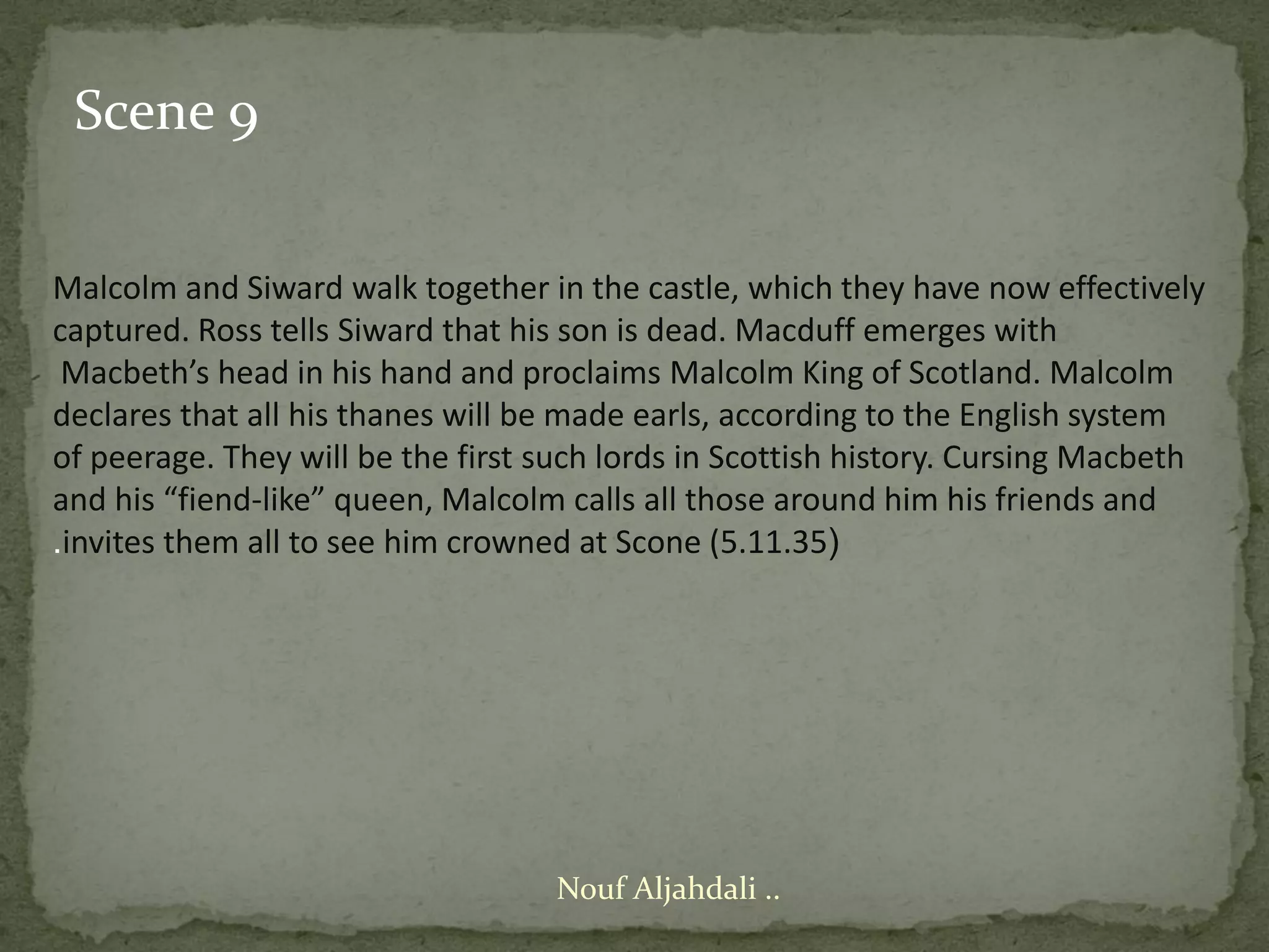Macbeth,act 5, scene 5,6,7,8,9 by nouf | PDF