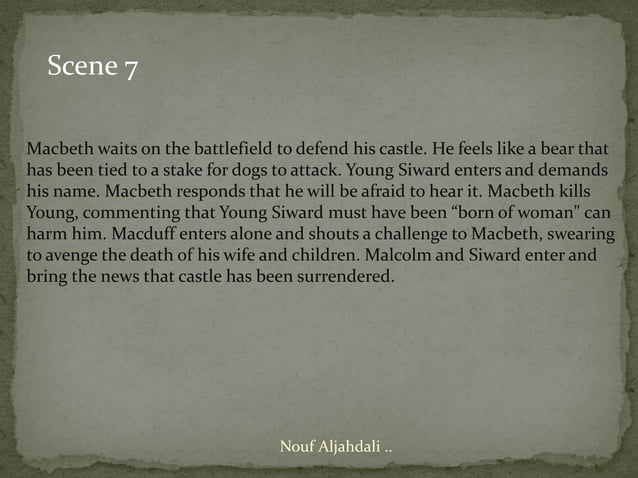 Macbeth,act 5, scene 5,6,7,8,9 by nouf | PDF