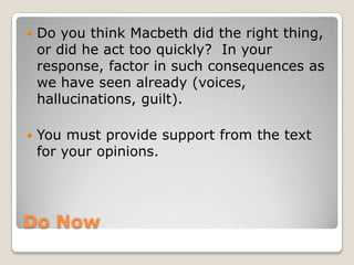 Macbeth Act II Notes | PPTX