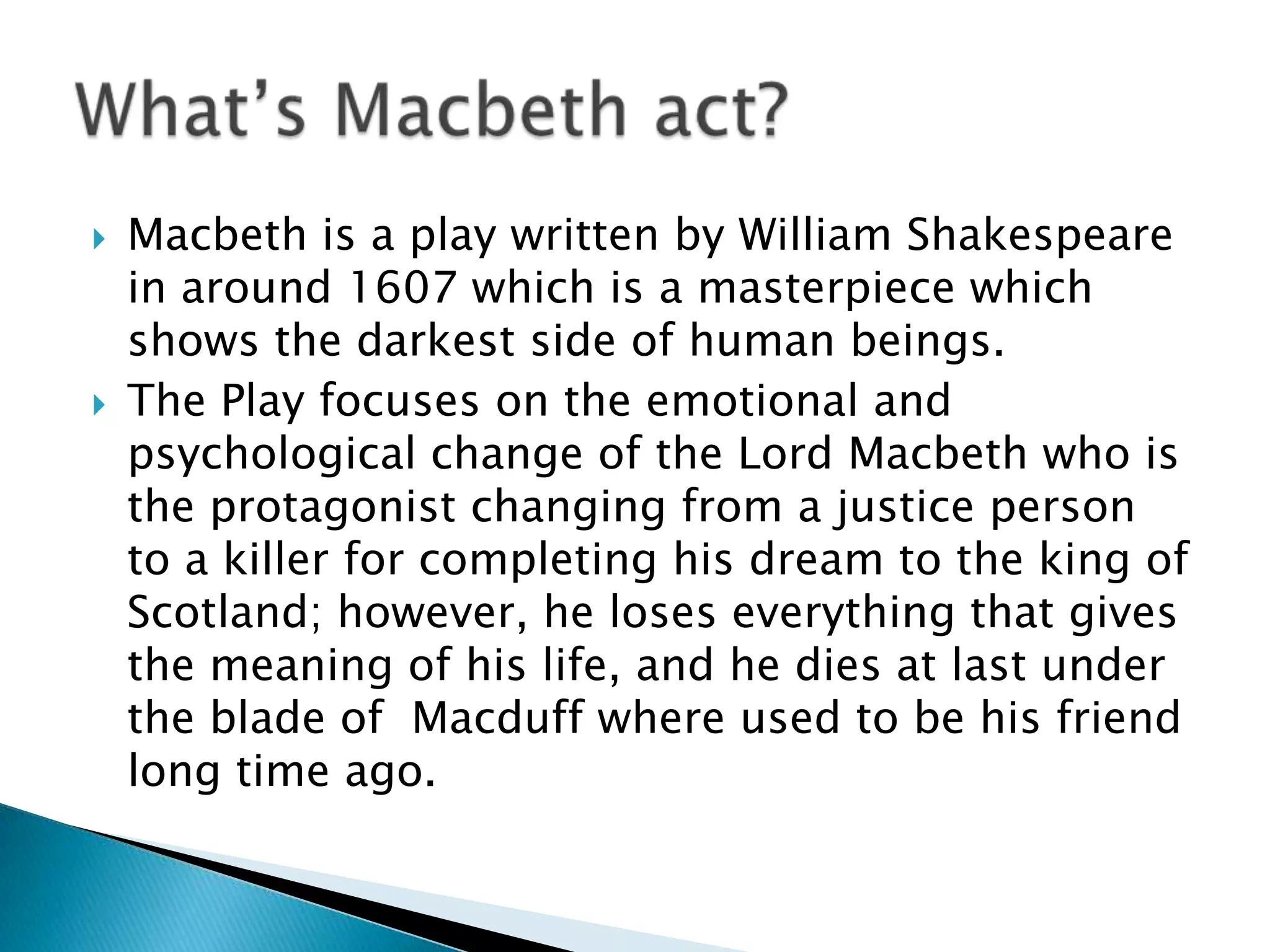 Macbeth act presentation | PPTX