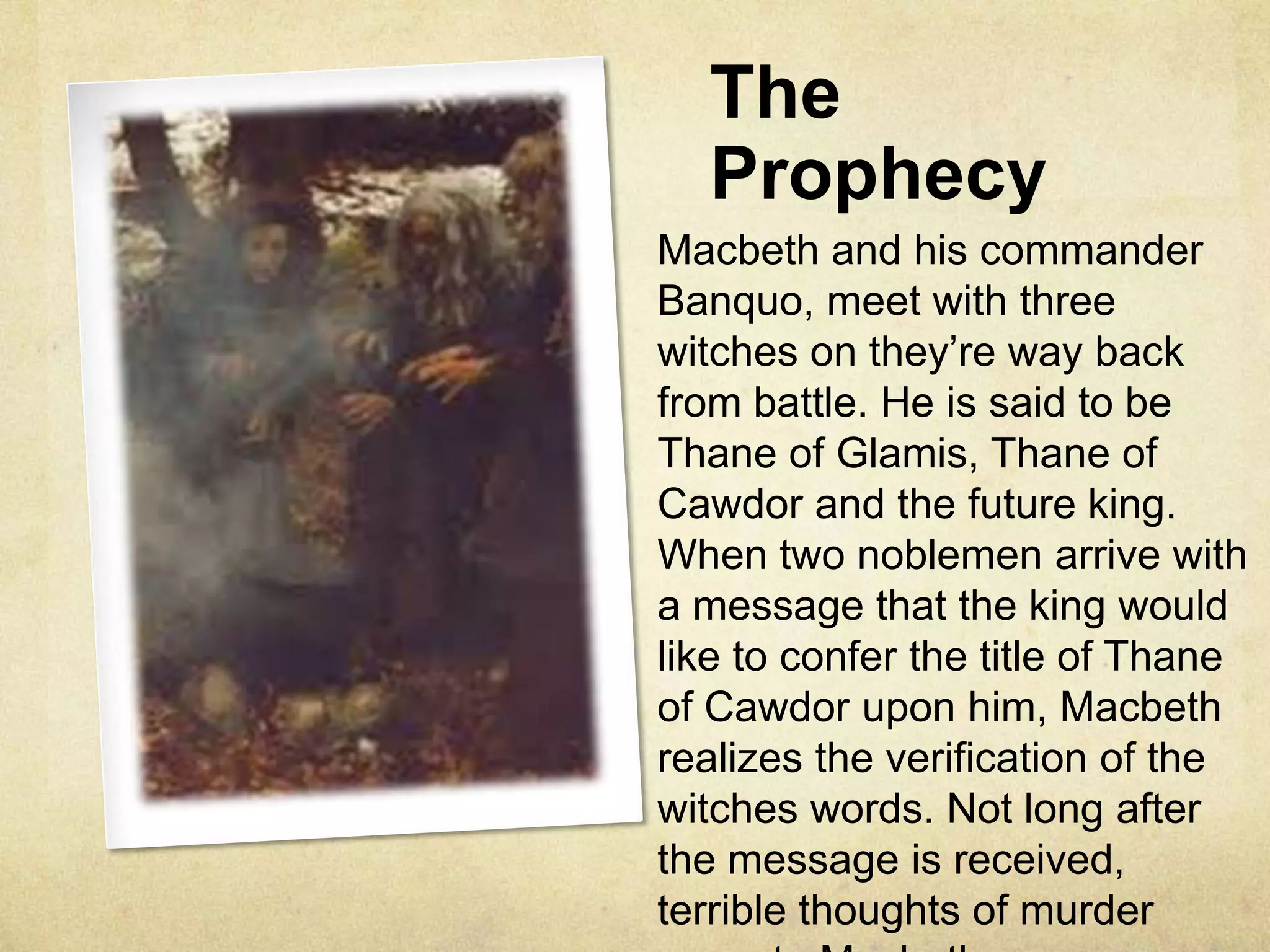 Macbeth English assignment: Presentation Act i-iii | PPTX