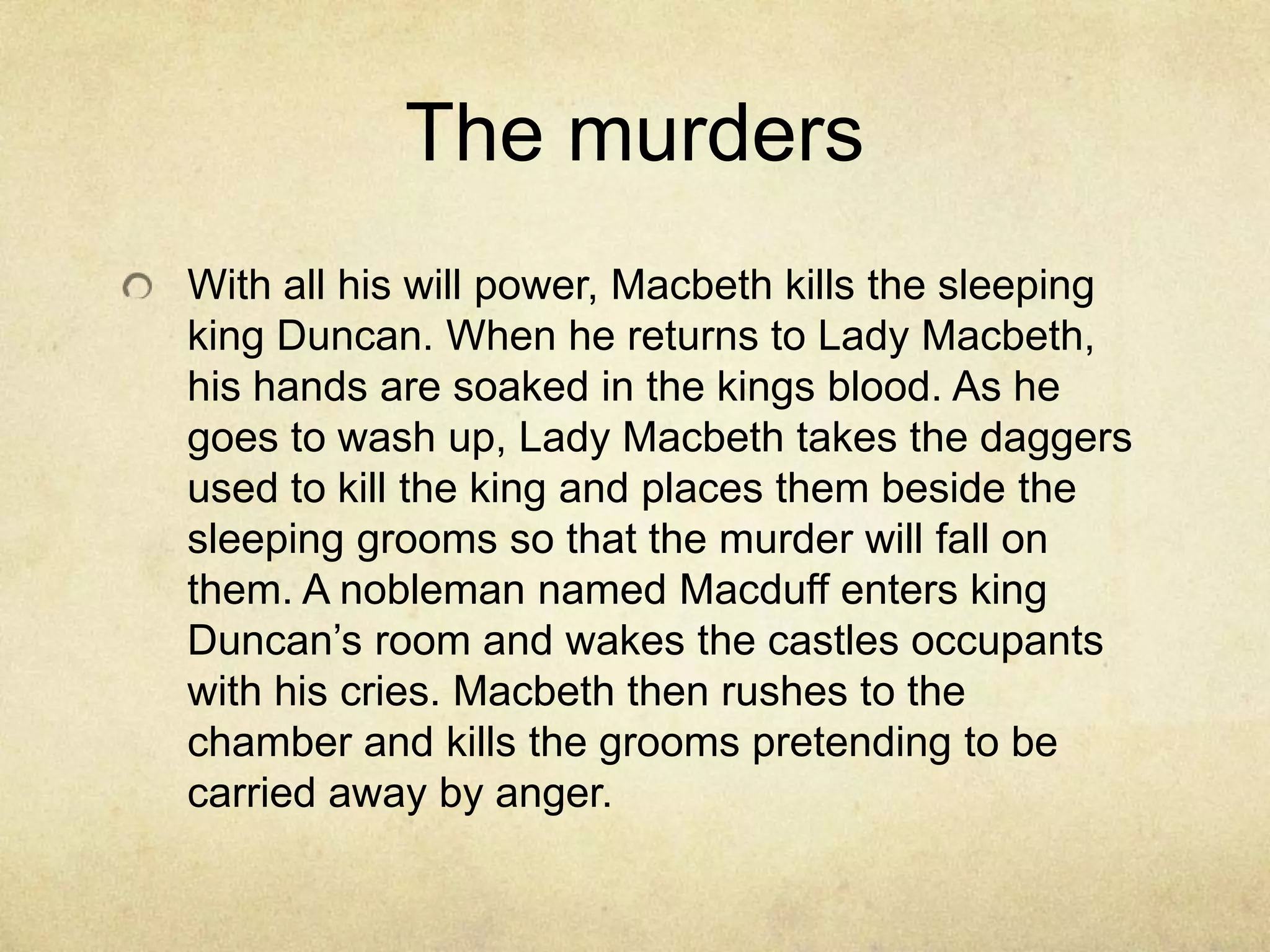 Macbeth English assignment: Presentation Act i-iii | PPTX