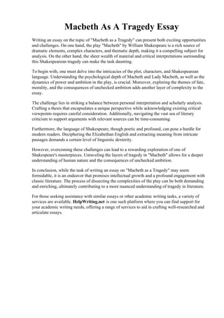 Macbeth As A Tragedy Essay.pdf