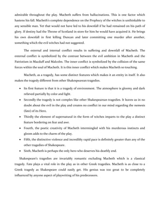 Macbeth as shakespearean tragedy | PDF