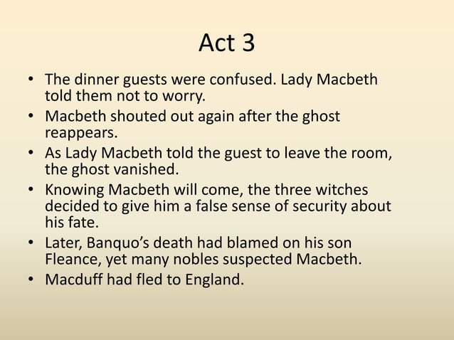 Macbeth assignment 3 | PPT