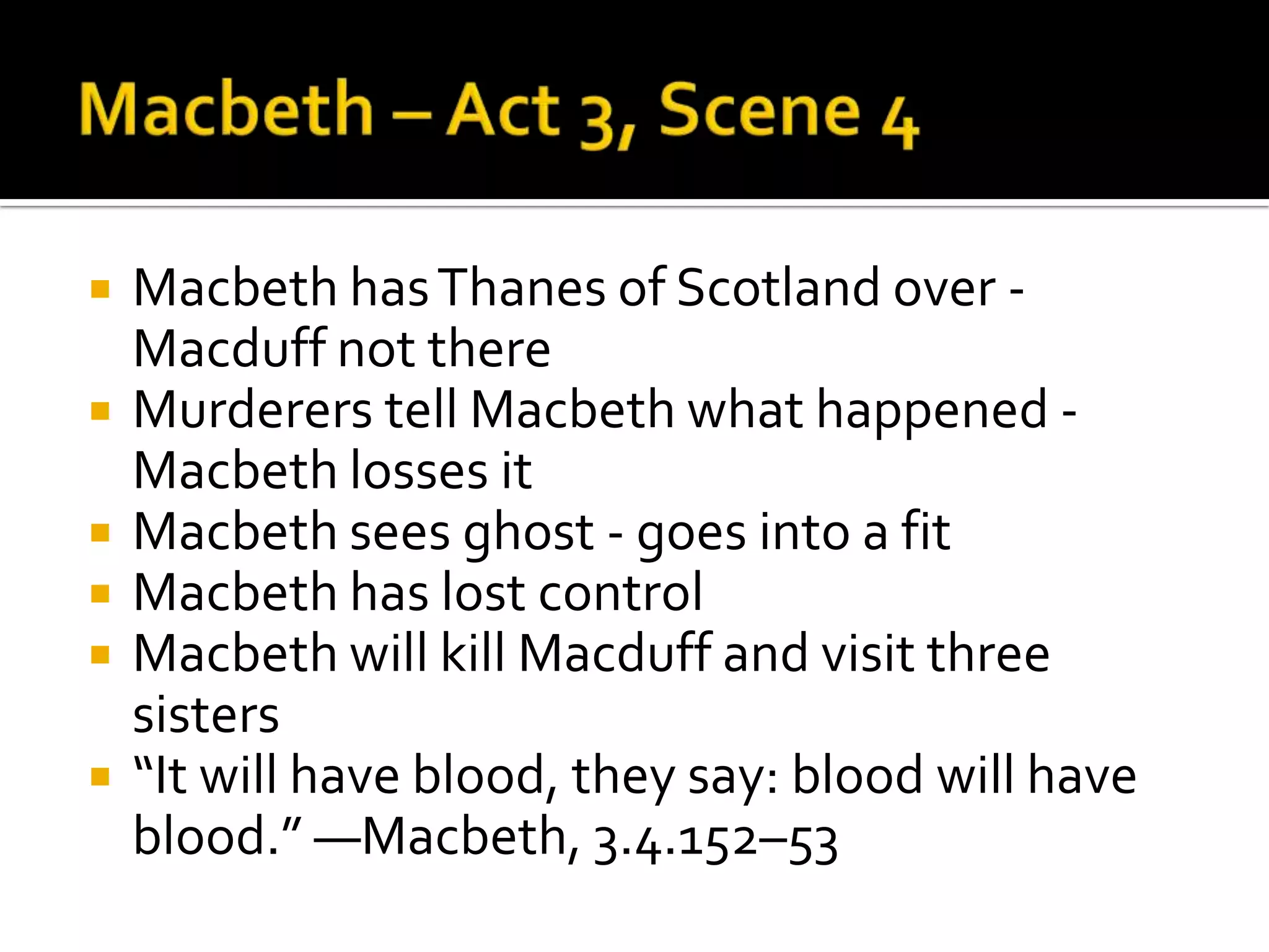 Macbeth Act Three - CAP Lesson | PPTX | Death, Injury, or Military ...
