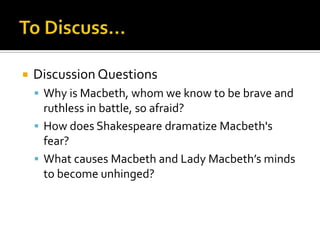 Macbeth Act Three - CAP Lesson | PPTX | Death, Injury, or Military ...