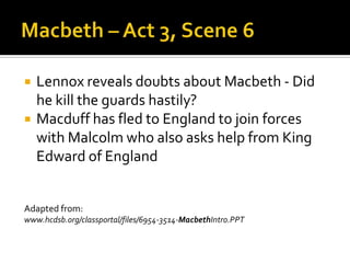 Macbeth Act Three - CAP Lesson | PPTX | Death, Injury, or Military ...
