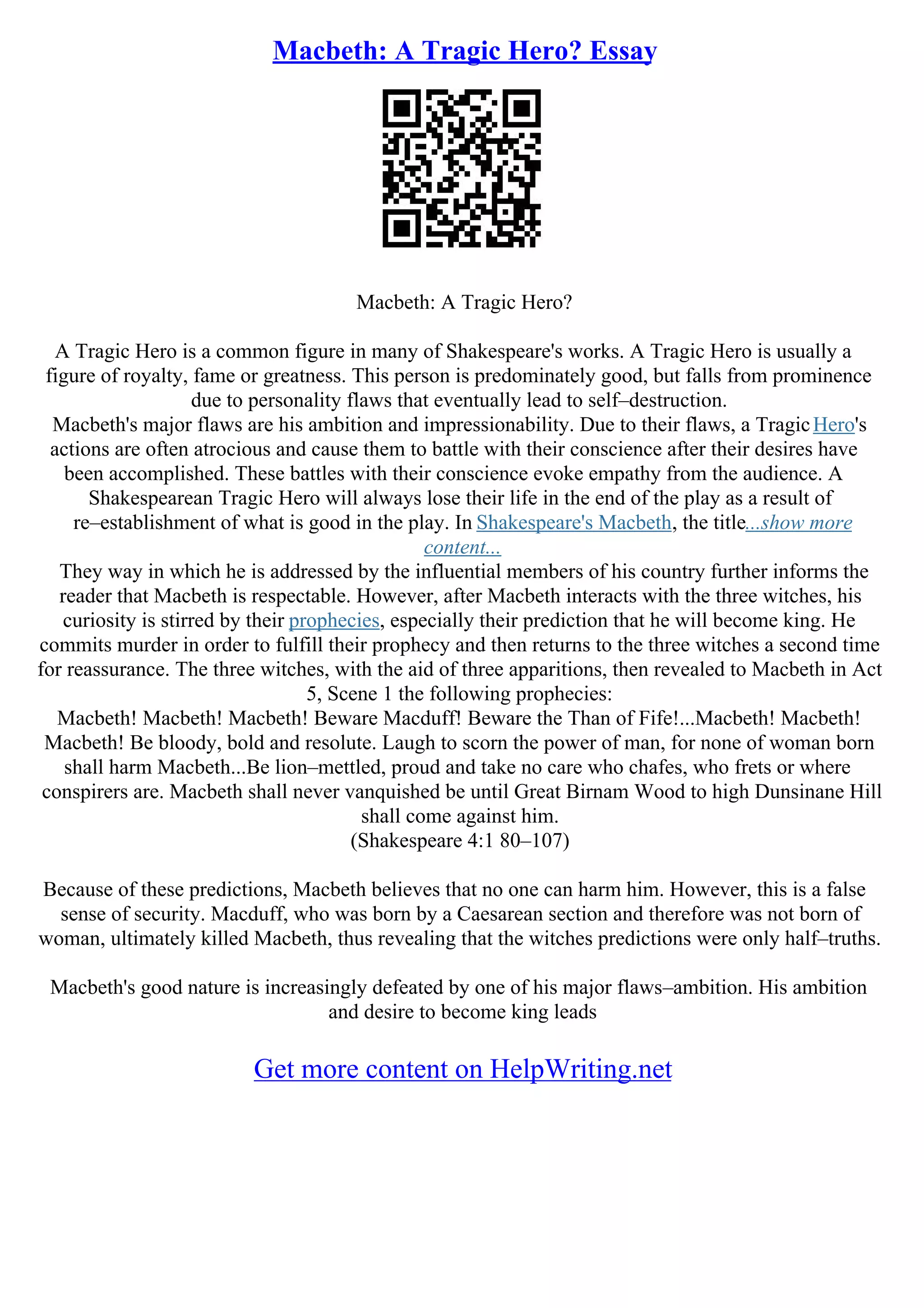 Macbeth Essay Introduction | PDF