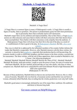 Macbeth Essay Introduction | PDF