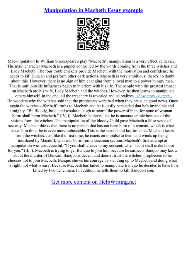 Macbeth Essay Introduction | PDF