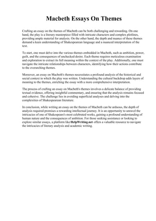 Macbeth Essays On Themes.pdf