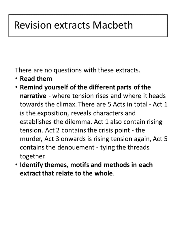 Macbeth Extracts for revision | PDF