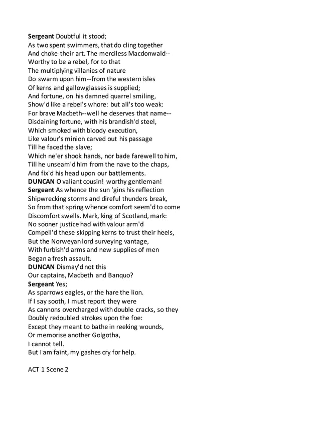 Macbeth Extracts for revision | PDF