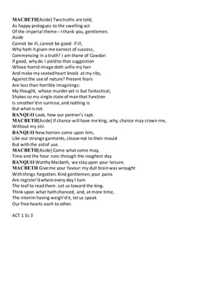 Macbeth Extracts for revision | PDF