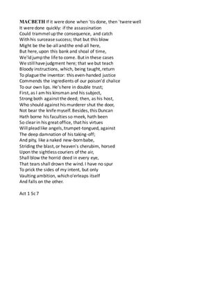 Macbeth Extracts for revision | PDF