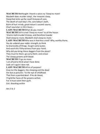 Macbeth Extracts for revision | PDF