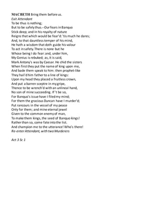 Macbeth Extracts for revision | PDF