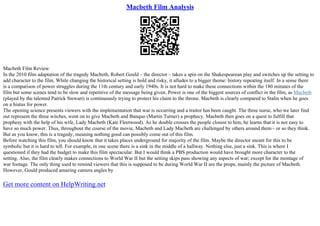 Macbeth Film Analysis | PPT