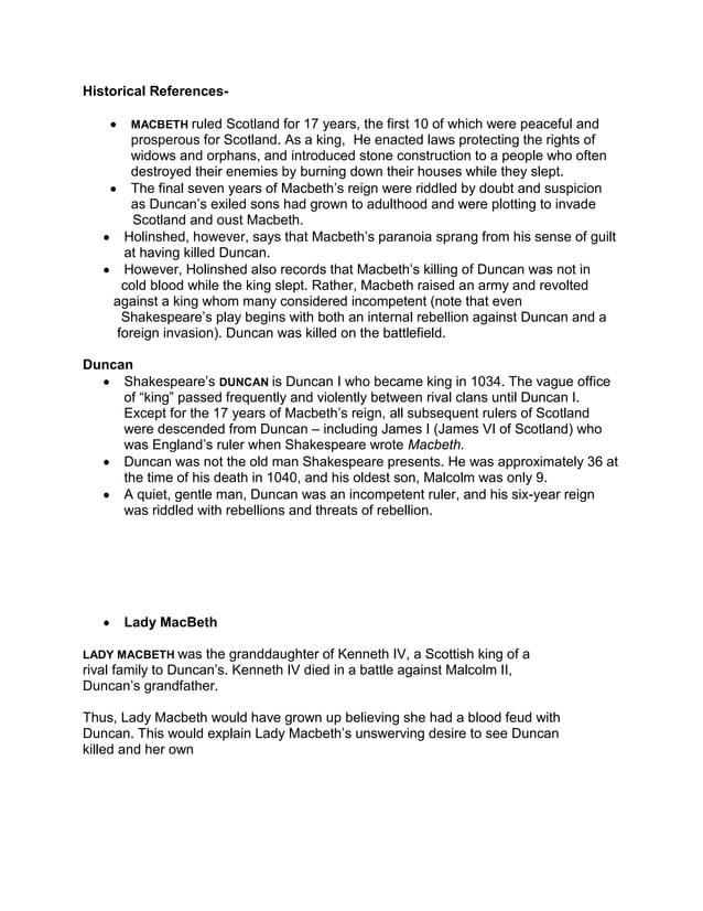 Mac beth historical references | PDF
