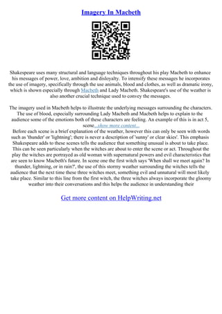 Macbeth Imagery Essay | PDF