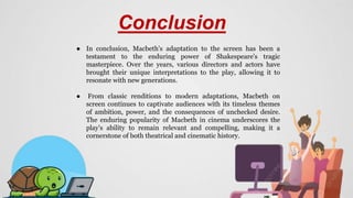 "Macbeth on screen" adaptation of "Macbeth play" | PPT