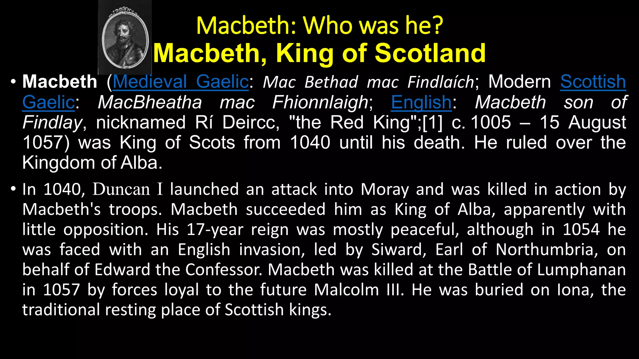 Macbeth - About the Play | PPTX