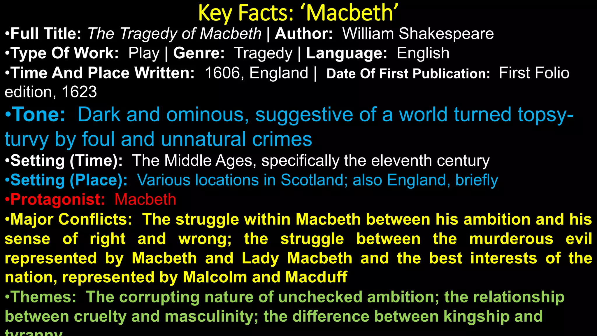Macbeth - About the Play | PPTX