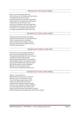 Macbeth Comprehension Questions | DOCX
