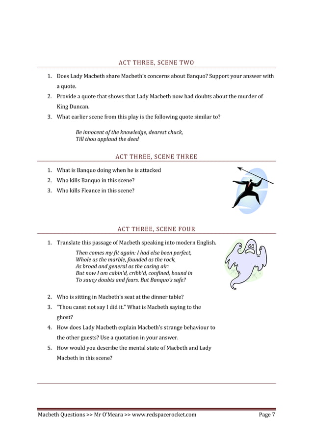 Macbeth Comprehension Questions | DOCX