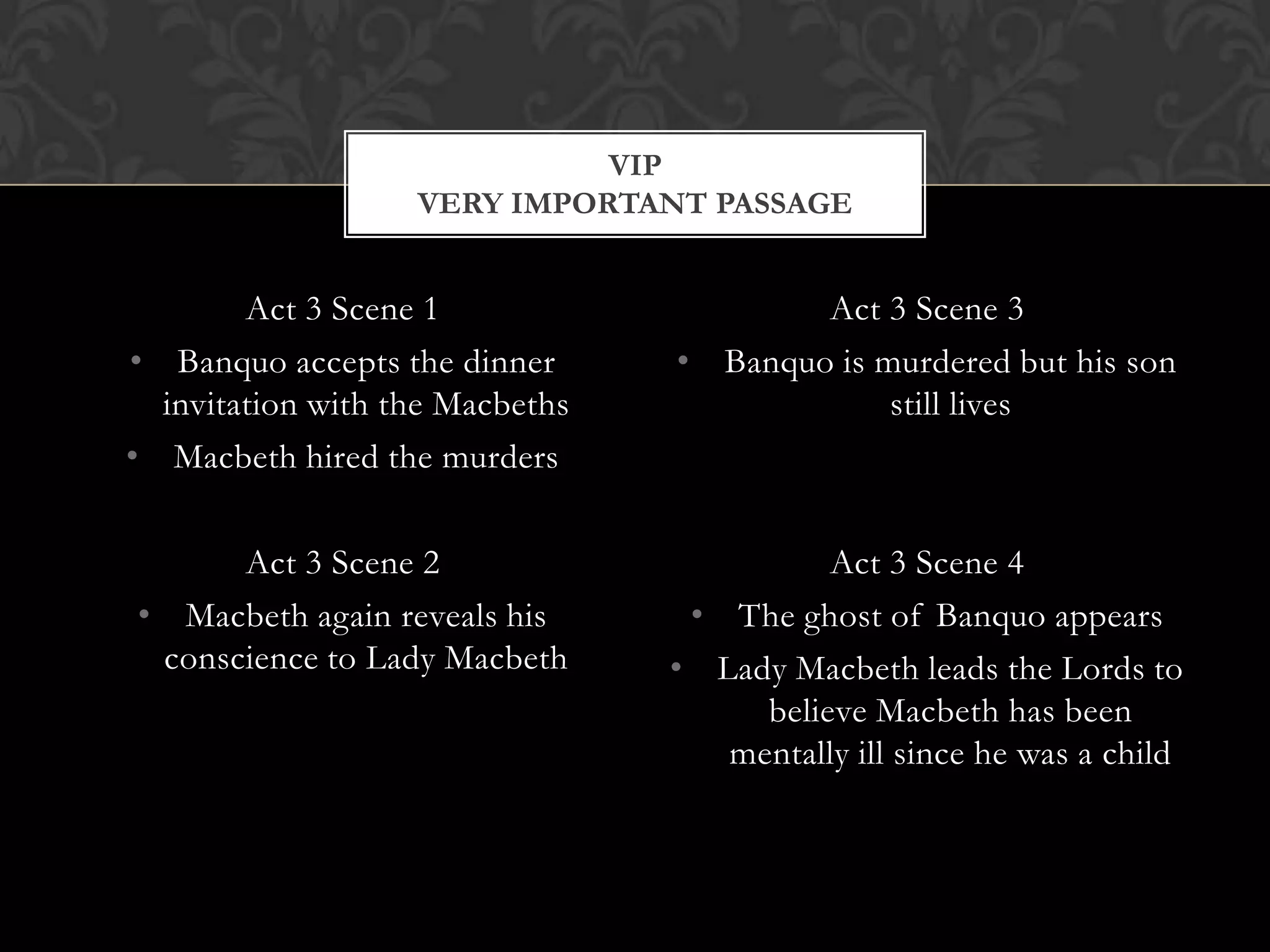 Macbeth review act 3 | PPTX