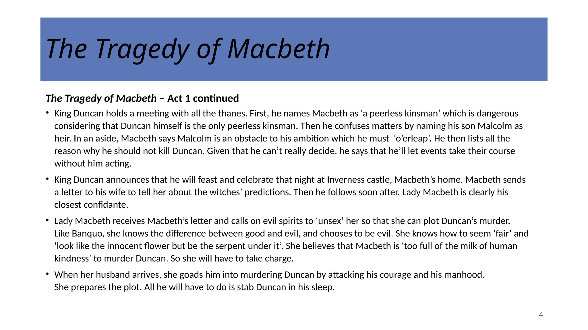 A Summary of Shakespeare's play Macbeth1 | PPTX