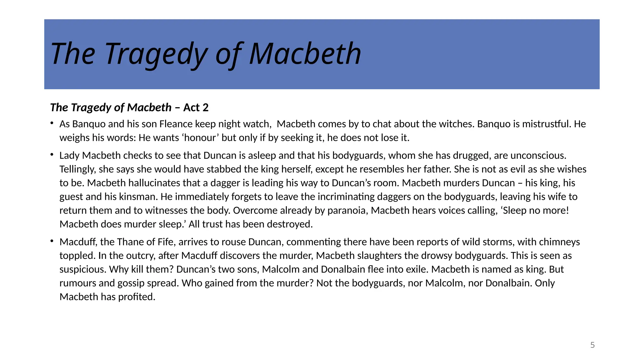 A Summary of Shakespeare's play Macbeth1 | PPTX