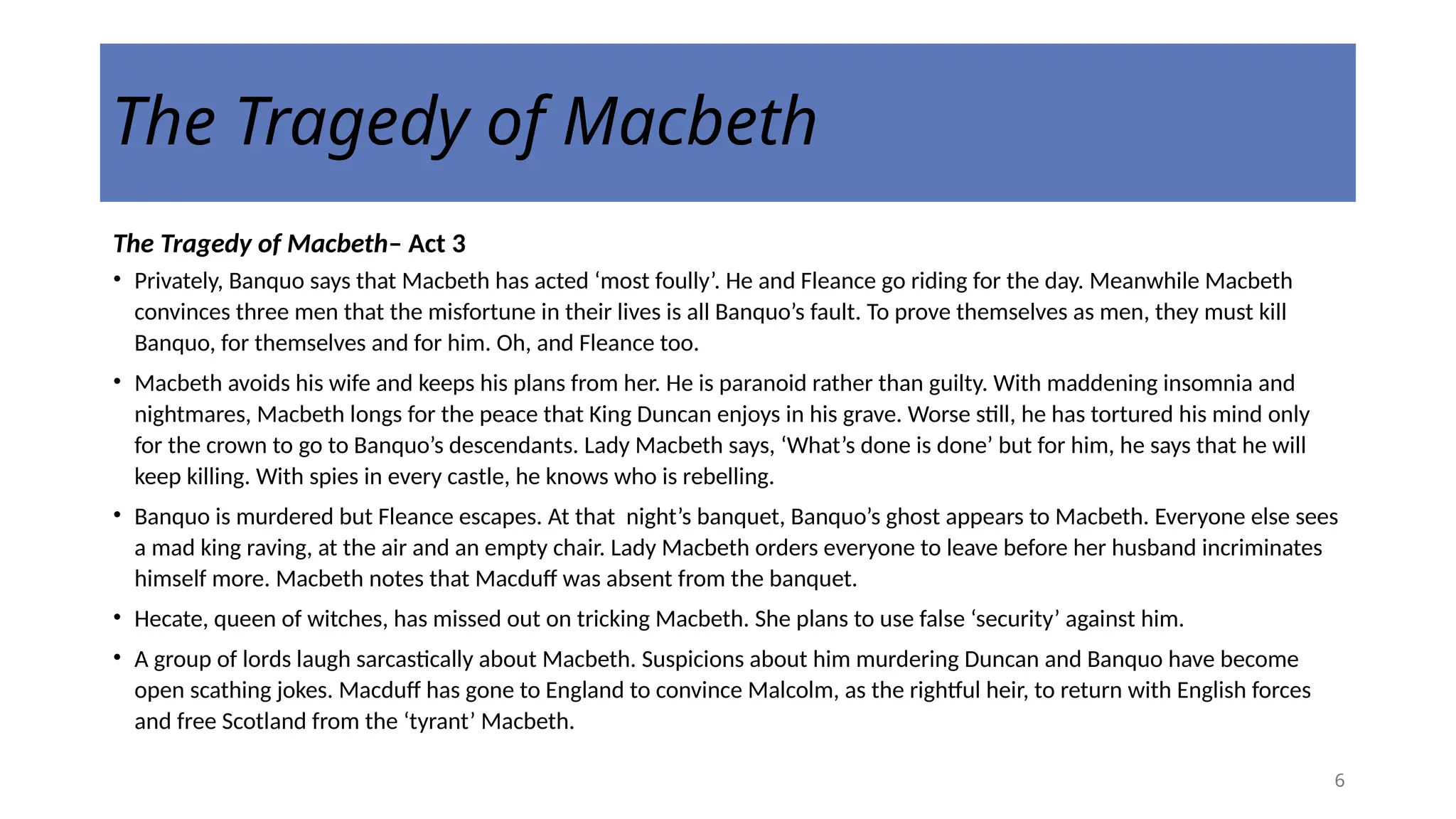 A Summary of Shakespeare's play Macbeth1 | PPTX