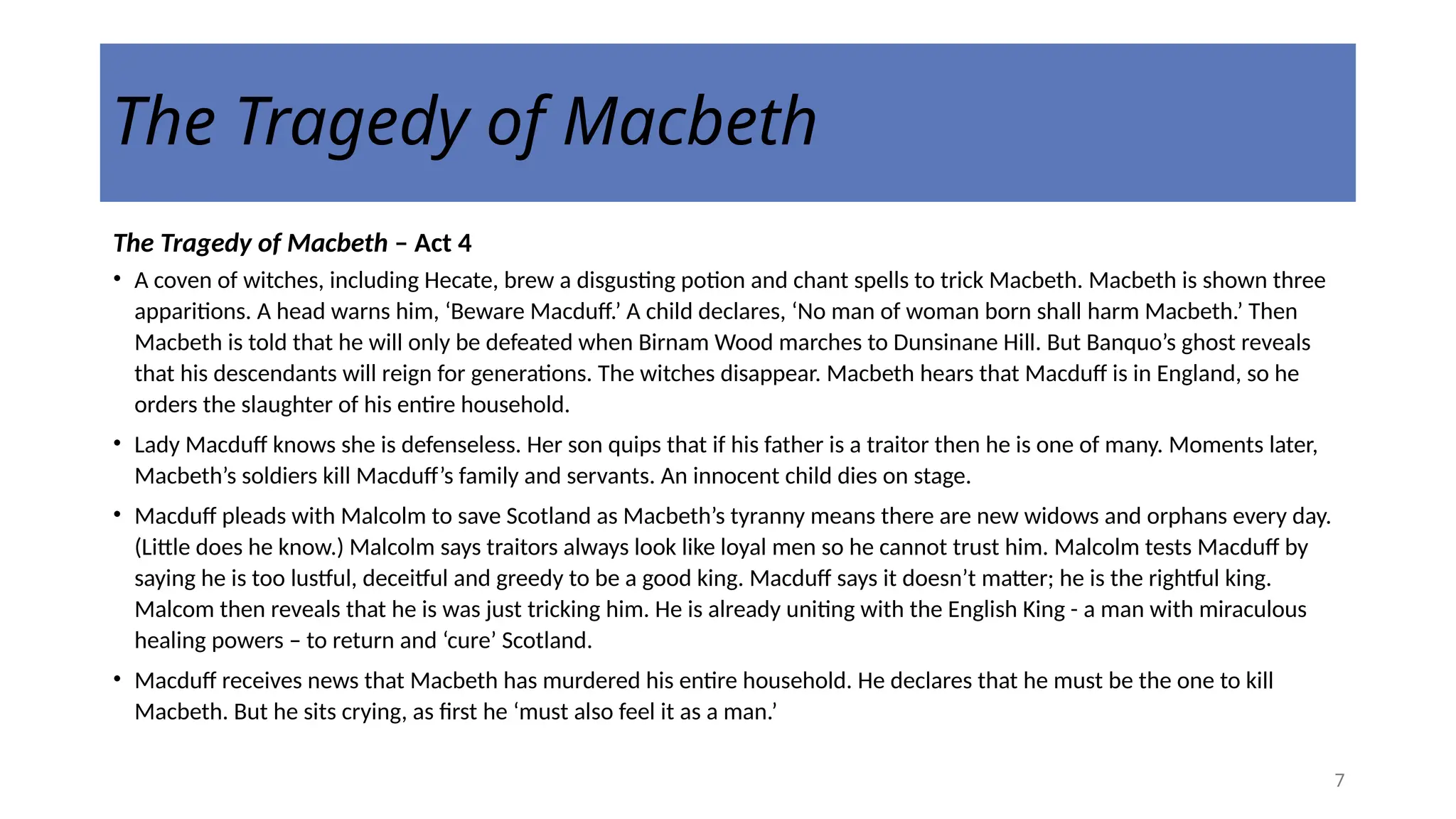 A Summary of Shakespeare's play Macbeth1 | PPTX
